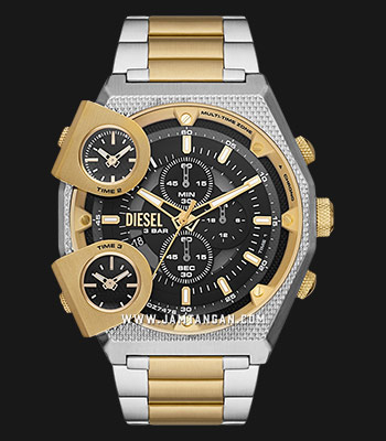 Diesel Sideshow DZ7476 Black Dial Dual Tone Stainless Steel Strap ...