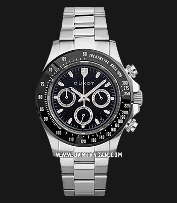 DUXOT Atlantica DX-2048-HH Chronograph Meca Quartz Black Dial Stainless ...