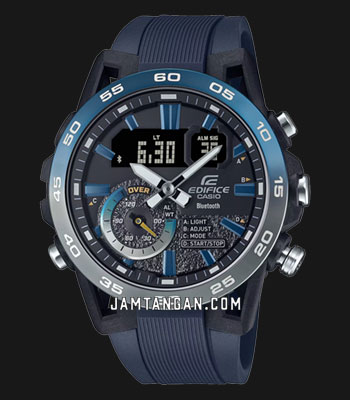 Casio Edifice ECB-40NP-1ADF Nighttime Drive Series Digital Analog Dial Blue Navy Resin Band ...