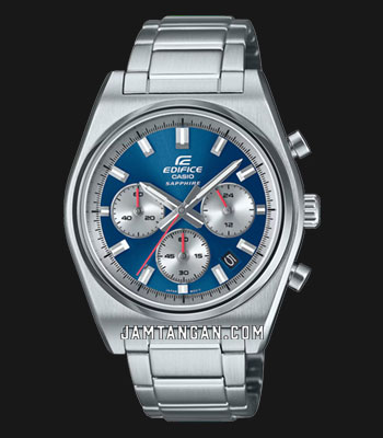 Casio Edifice EFB-730DJ-2A EFB-730DJ-2AJF Chronograph Men Blue Panda Dial Stainless Steel Band ...