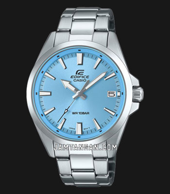 Casio Edifice EFV-100DJ-2B EFV-100DJ-2BJF Men Baby Blue Dial Stainless ...