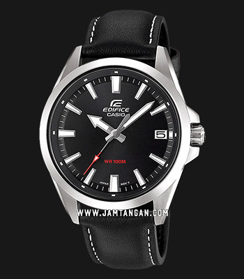 Casio Edifice EFV-100L-1A EFV-100L-1AVUDF Men Black Dial Black Leather ...