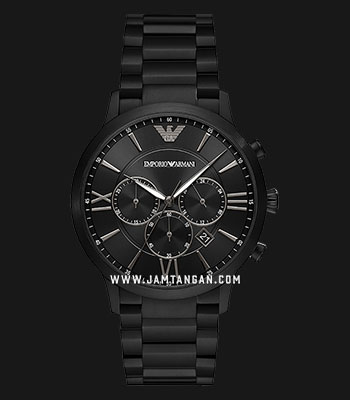 Emporio Armani Chronograph AR11349 Men Black Dial Black Stainless Steel ...