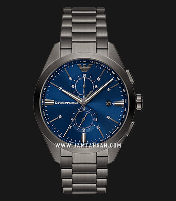 Emporio Armani Chronograph AR11481 Blue Dial Black Stainless Steel ...