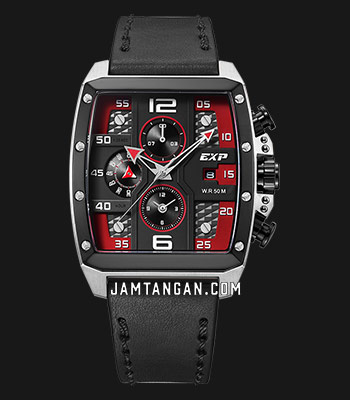 Expedition Chronograph E 6636 BC LTBRE Men Dual Tone Dial Black Leather Strap | Jamtangan.com