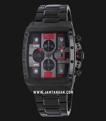 Expedition Chronograph E 6636 MC BIPBARE Man Black Dial Black Stainless Steel Strap | JAMTANGAN.COM