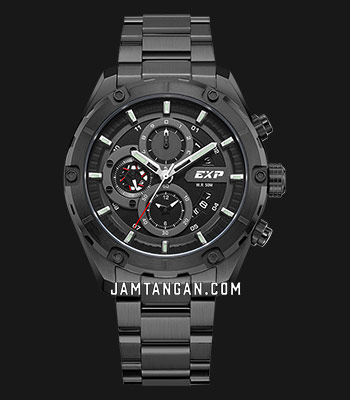 Expedition Chronograph E 6839 MC BIGBA Men Black Dial Black Stainless Steel Strap | Jamtangan.com