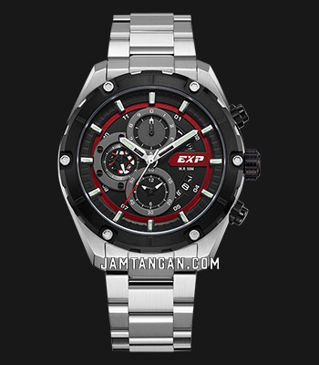 Expedition Chronograph E 6839 MC BTBBARE Men Black Dial Stainless Steel Strap | Jamtangan.com