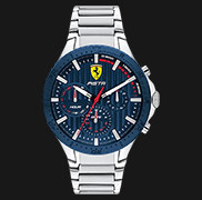 Ferrari Scuderia Pista 0830855 Men Blue Dial Stainless Steel Strap ...