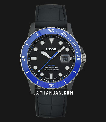 Fossil FB-01 CE5023 Men Black Dial Black Silicone Strap | Jamtangan.com