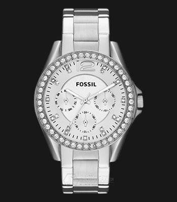 Fossil Riley ES3202 Silver Dial Stainless Steel Strap | JAMTANGAN.COM