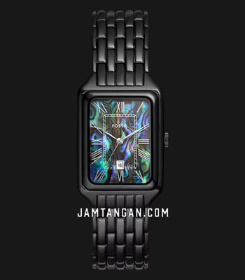 Fossil Raquel ES5340 Ladies Dual Tone Dial Black Stainless Steel Strap ...