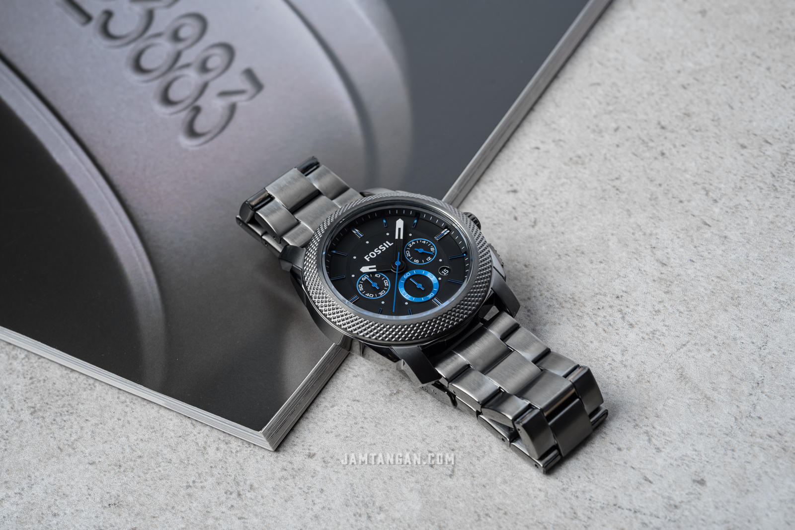 Fossil Machine FS4931 Chronograph Black Dial Gunmetal Stainless Steel ...