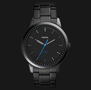 Fossil Minimalist FS5308 Men Black Dial Black Stainless Steel Strap ...