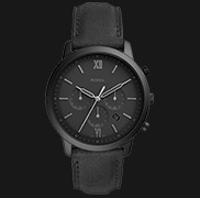 Fossil Neutra FS5503 Chronograph Black Dial Black Leather Strap ...