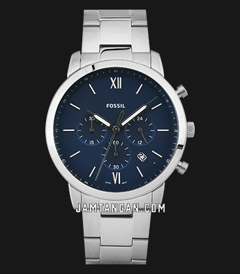 Fossil Neutra FS5792 Chronograph Men Blue Dial Stainless Steel Strap ...