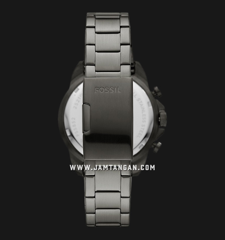 Fossil Bronson FS5852 Chronograph Black Dial Grey Stainless Steel Strap ...