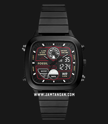 Fossil Retro FS5891 Chronograph Men Digital Analog Dial Black Stainless ...