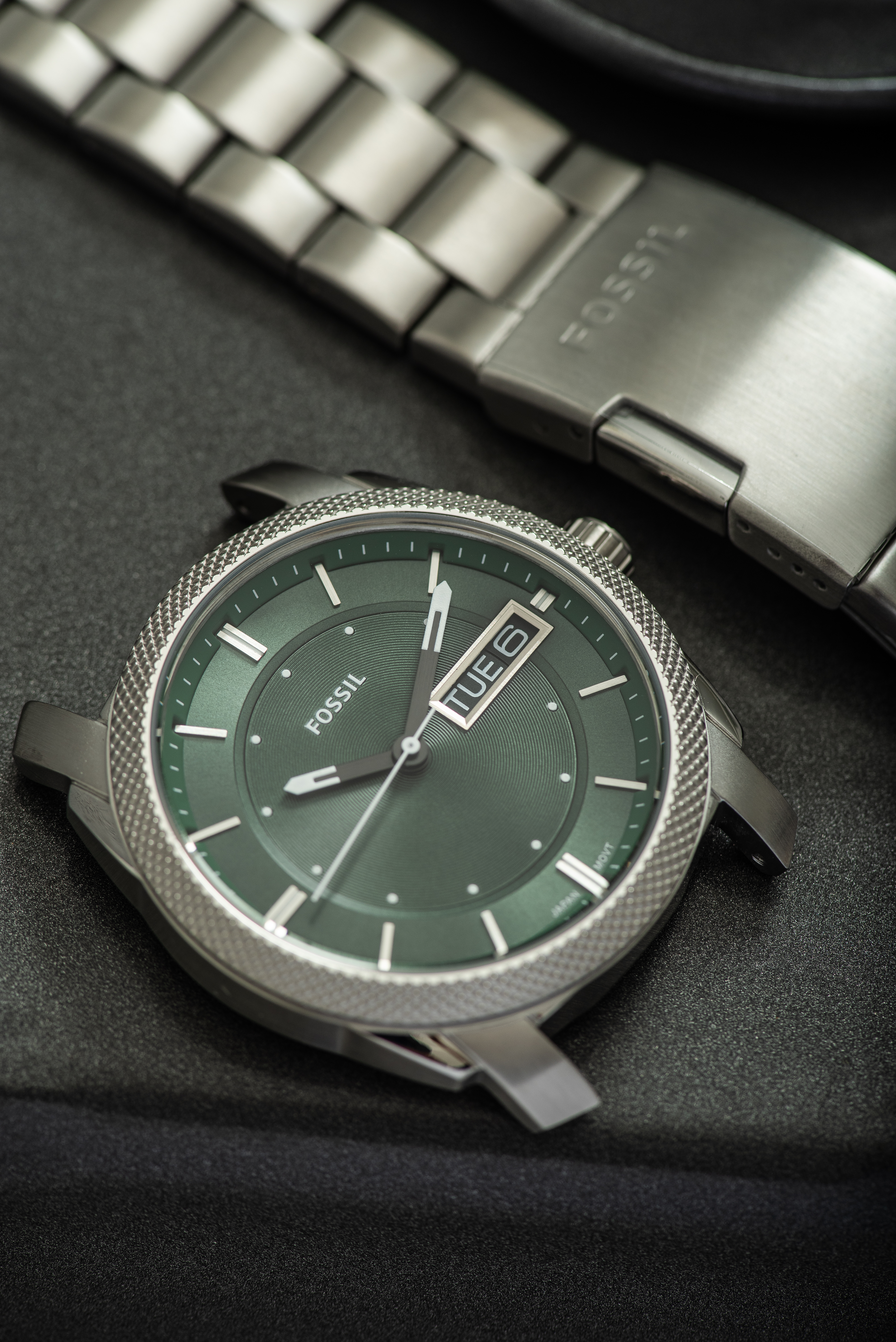 Fossil Machine FS5899 Green Dial Stainless Steel Strap | Jamtangan.com
