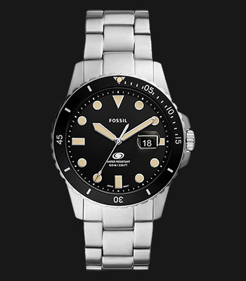 Fossil Blue FS5952 Men Black Dial Stainless Steel Strap | Jamtangan.com