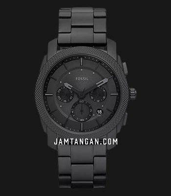 Fossil Machine FS6015 Chronograph Men Black Dial Black Stainless Steel ...