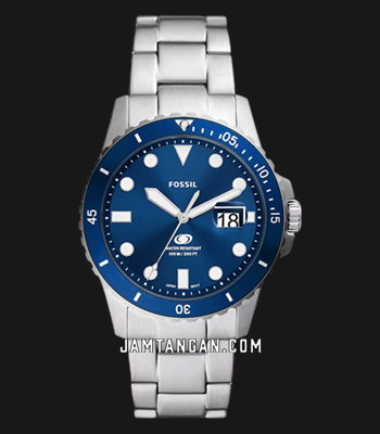 Fossil Blue Dive FS6029 Men Blue Dial Stainless Steel Strap | Jamtangan.com