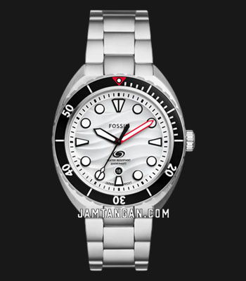Fossil Breaker FS6063 Men White Dial Stainless Steel Strap | Jamtangan.com