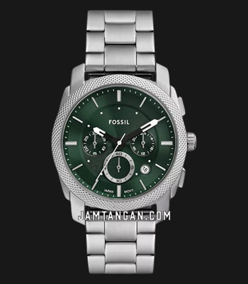 Fossil Machine FS6079 Chronograph Green Dial Stainless Steel Strap ...