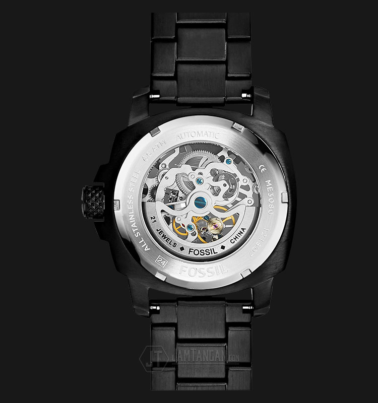 Fossil ME3080 Modern Machine Automatic Black Stainless Steel Watch ...