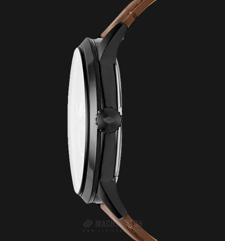 Fossil Townsman ME3155 Automatic Black Skeleton Dial Brown Leather ...