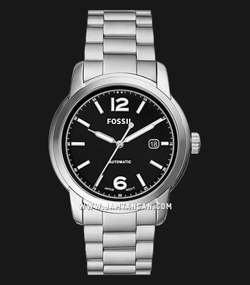 Fossil Heritage ME3223 Automatic Black Dial Stainless Steel Strap ...