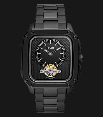 Fossil Inscription ME3238 Automatic Open Heart Dial Black Stainless ...