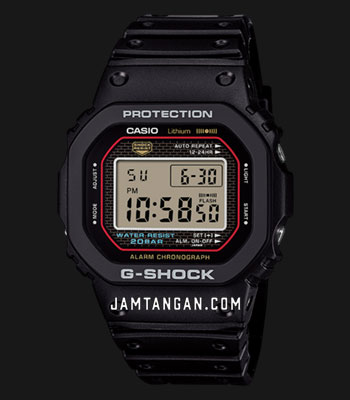 Casio G-Shock DW-5000R-1A DW-5000R-1ADR First Generation Reissue Model Digital Dial Black Resin ...