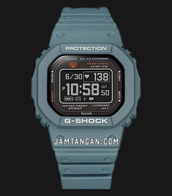 Casio G-Shock DW-H5600-2 DW-H5600-2DR Smartwatch G-Squad Heart Monitor Digital Dial Blue Resin ...