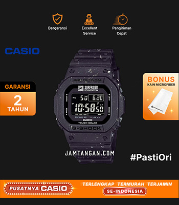 Casio G-Shock G-5600SRF-1 G-5600SRF-1JR Surfrider Foundation Tough Solar Digital Dial Black ...