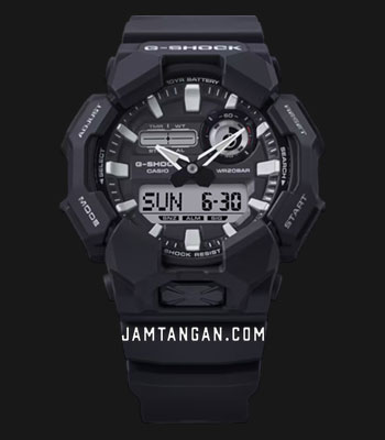 Casio G-Shock GA-010-1A GA-010-1ADR New Rugged Basic Analog Digital Black Dial Black Resin Band ...