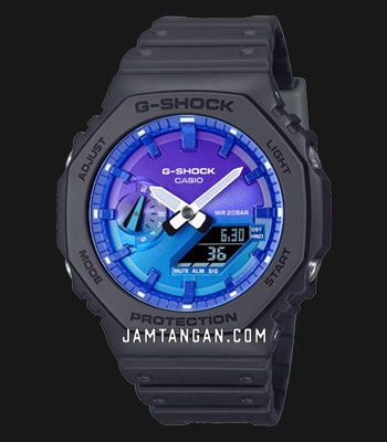 Casio G-Shock GA-2100FL-1A GA-2100FL-1ADR CasiOak Flame Inside Collection Digital Analog Dial ...