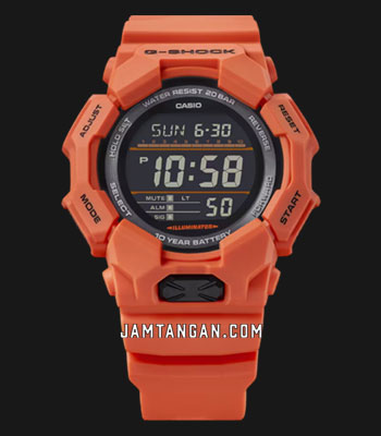 Casio G-Shock GD-010-4 GD-010-4DR New Rugged Basic Digital Black Dial Orange Resin Band ...