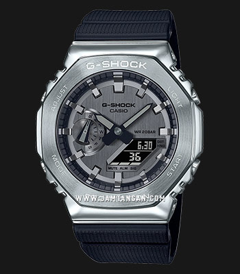 Casio G-Shock GM-2100-1A GM-2100-1AJF Metal Covered CasiOak Grey Analog Digital Dial Black Resin ...