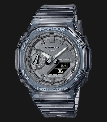 Casio G-Shock GMA-S2100SK-1A GMA-S2100SK-1ADR CasiOak Metallic Skeleton Series Black Transparent ...