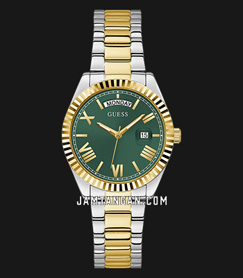 Guess Luna GW0308L5 Ladies Green Dial Dual Tone Stainless Steel Strap ...