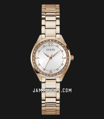Guess Charlotte GW0767L3 Ladies White Dial Rose Gold Stainless Steel ...