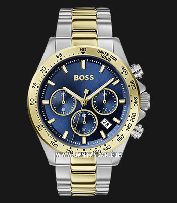 Hugo Boss Hero 1513767 Men Chronograph Blue Dial Dual Tone Stainless ...