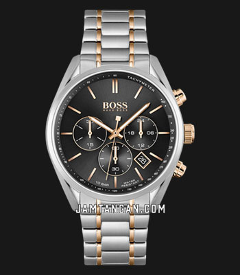 Hugo Boss Champion 1513819 Men Chronogrpah Black Dial Stainless Steel ...