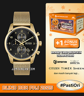 Hugo Boss Skymaster 1513838 Men Chronograph Black Dial Gold Mesh Strap ...