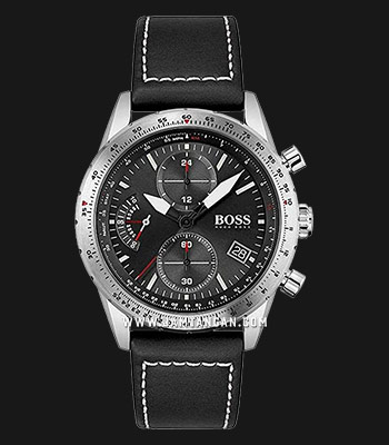 Hugo Boss Pilot Edition 1513853 Men Chronograph Black Dial Black ...