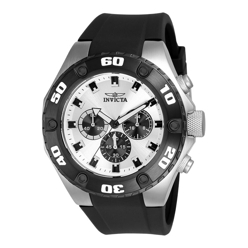 INVICTA Specialty 21403 Panda Chronograph Dual Tone Dial Black Rubber ...
