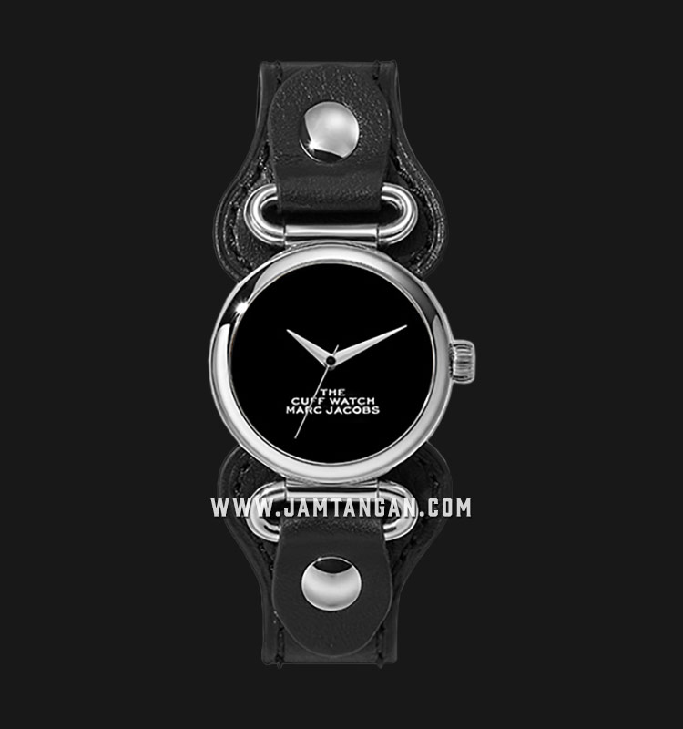 Marc Jacobs The Cuff Watch MJ0120179290 Ladies Black Dial Black Leather ...