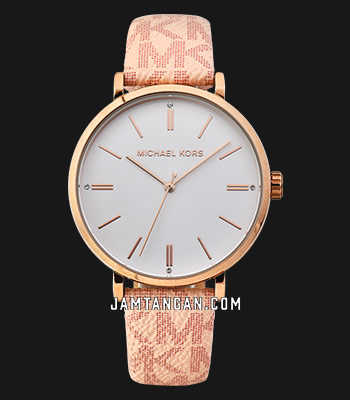 Michael Kors Pyper MK2947 Ladies White Dial Pink Leather Strap ...