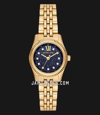 Michael Kors MK4802 Blue Glitter Dial Gold Stainless Steel Strap ...